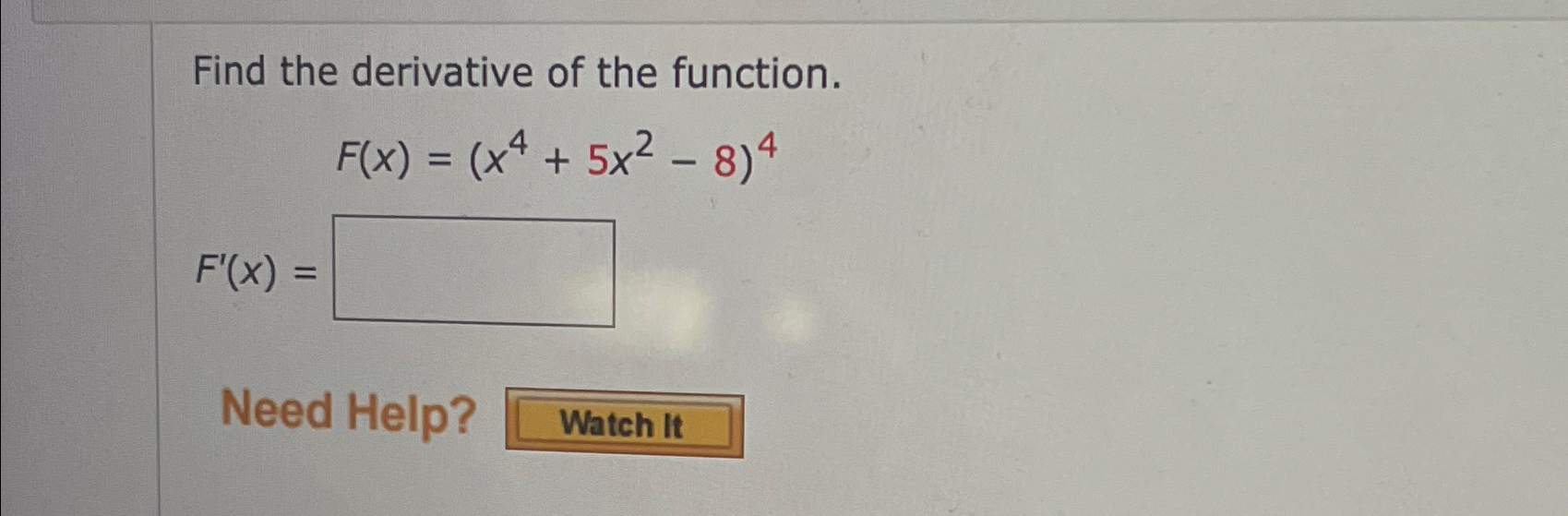 Solved Find the derivative of the | Chegg.com