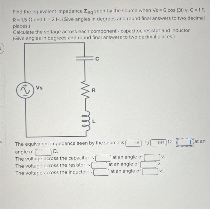 Solved Find the equivalent impedance Zeq seen by the source | Chegg.com