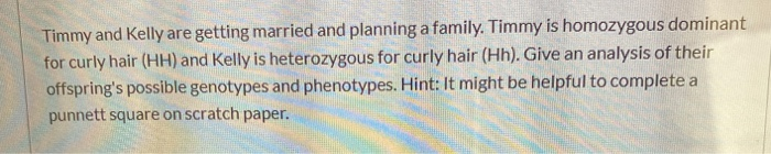 Solved Timmy and Kelly are getting married and planning a | Chegg.com