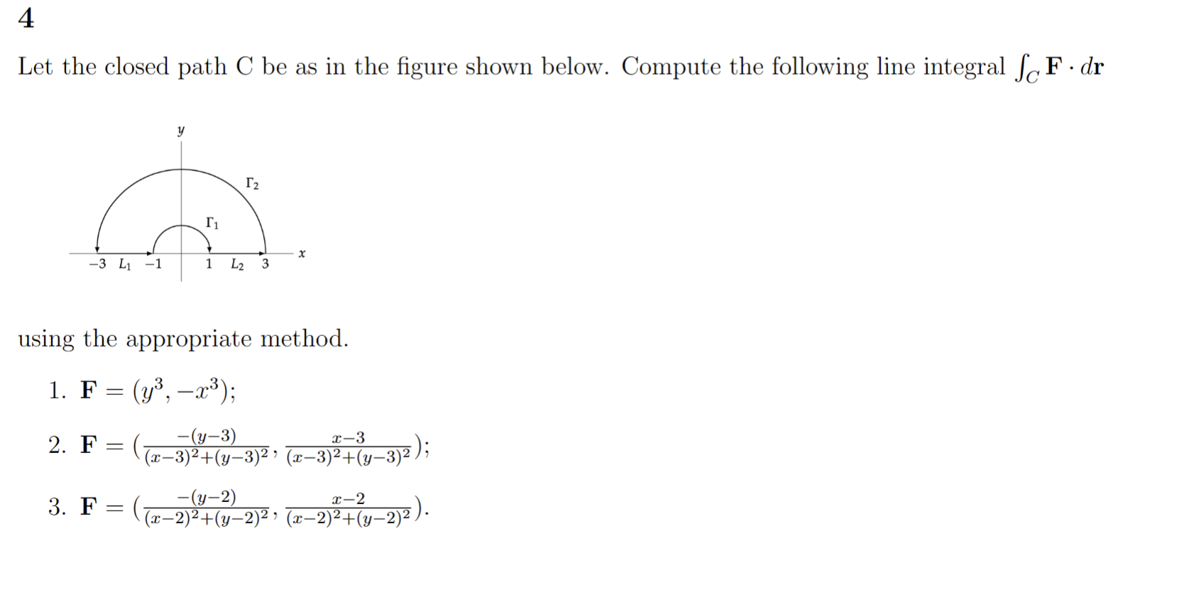Solved 4Let the closed path C ﻿be as in the figure shown | Chegg.com