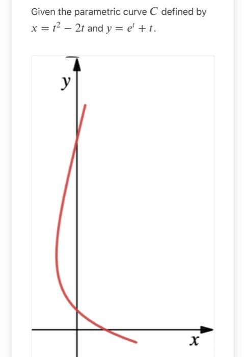Solved Given the parametric curve C defined by x = 12 – 2t | Chegg.com