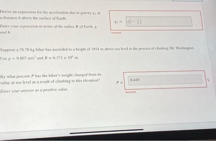 Solved Derive an expression for the acceleration due to | Chegg.com