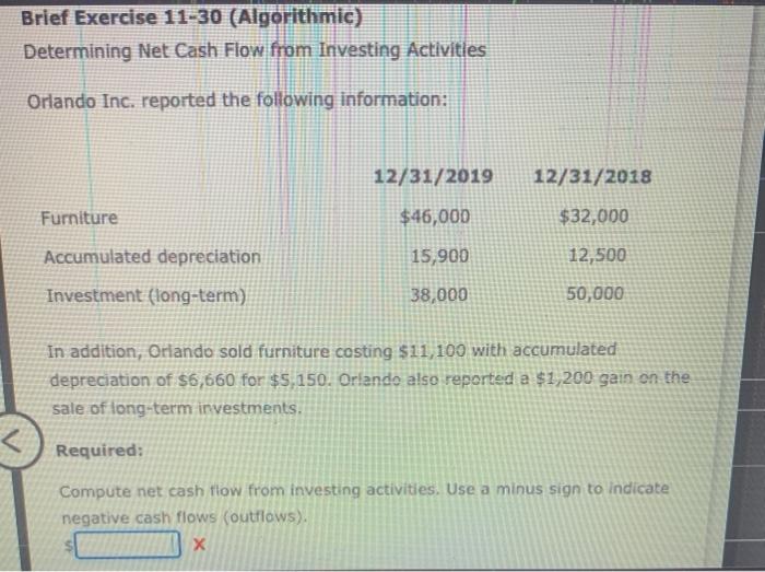 Solved Brief Exercise 11-30 (Algorithmic) Determining Net | Chegg.com