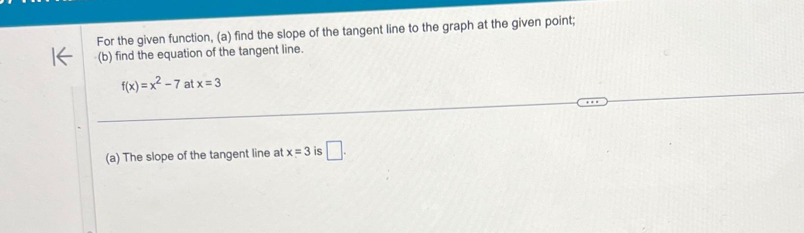 Solved For the given function, (a) ﻿find the slope of the | Chegg.com