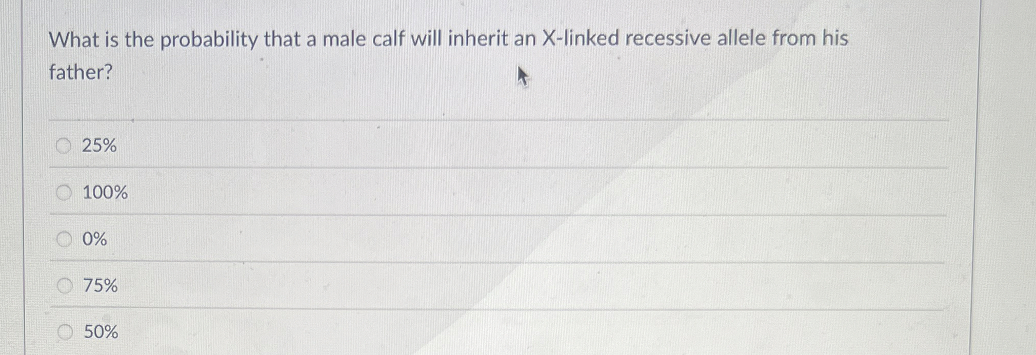Solved What is the probability that a male calf will inherit | Chegg.com