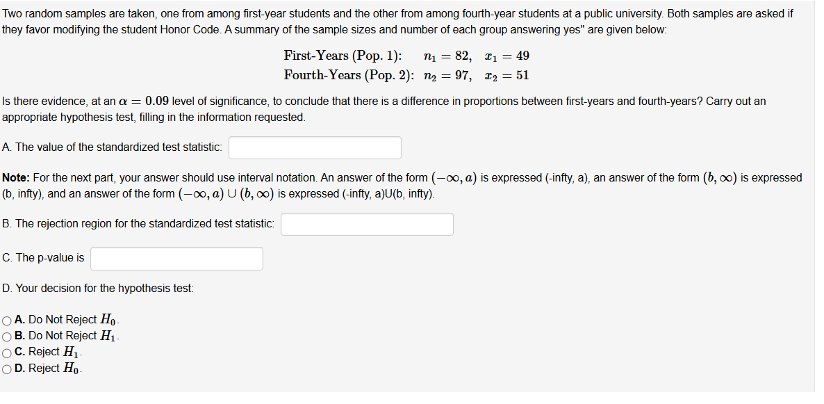 Solved Two random samples are taken, one from among | Chegg.com