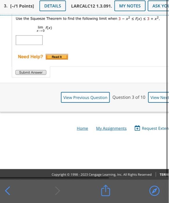 Solved Use the Squeeze Theorem to find the following limit | Chegg.com