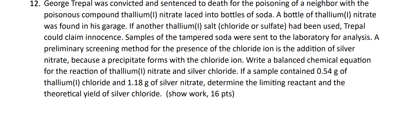 Solved George Trepal was convicted and sentenced to death | Chegg.com
