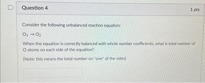 Consider the following unbalanced reaction equation: | Chegg.com