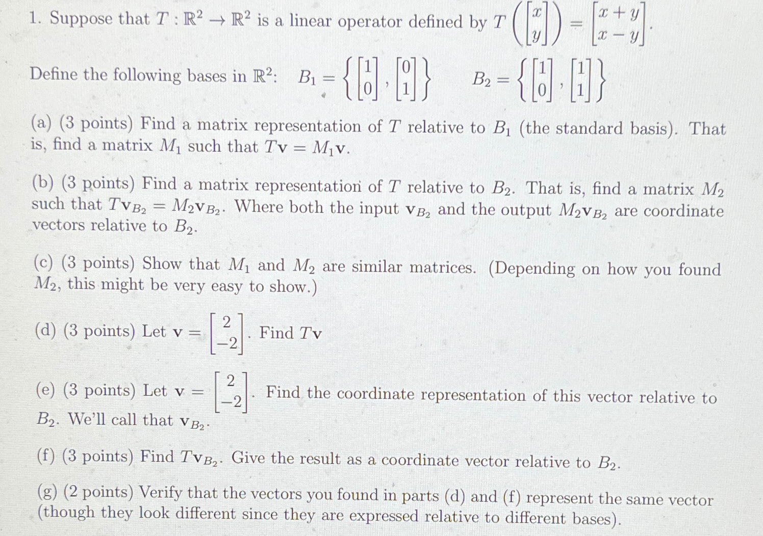 Solved Suppose that T:R2→R2 ﻿is a linear operator defined by | Chegg.com