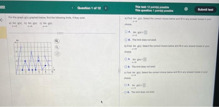 Solved For the graph g(x) graphed belos, find the foliowing | Chegg.com