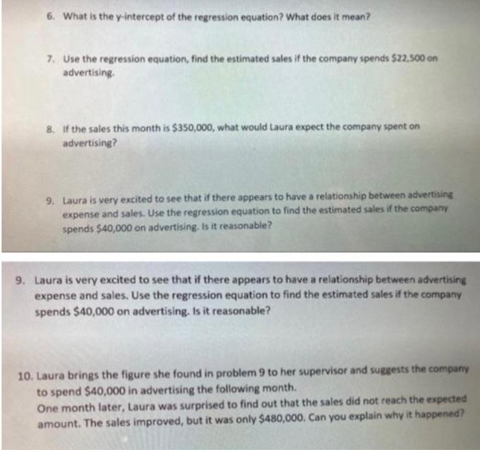 Solved Linear Correlation and Regression Worksheet Laura has | Chegg.com