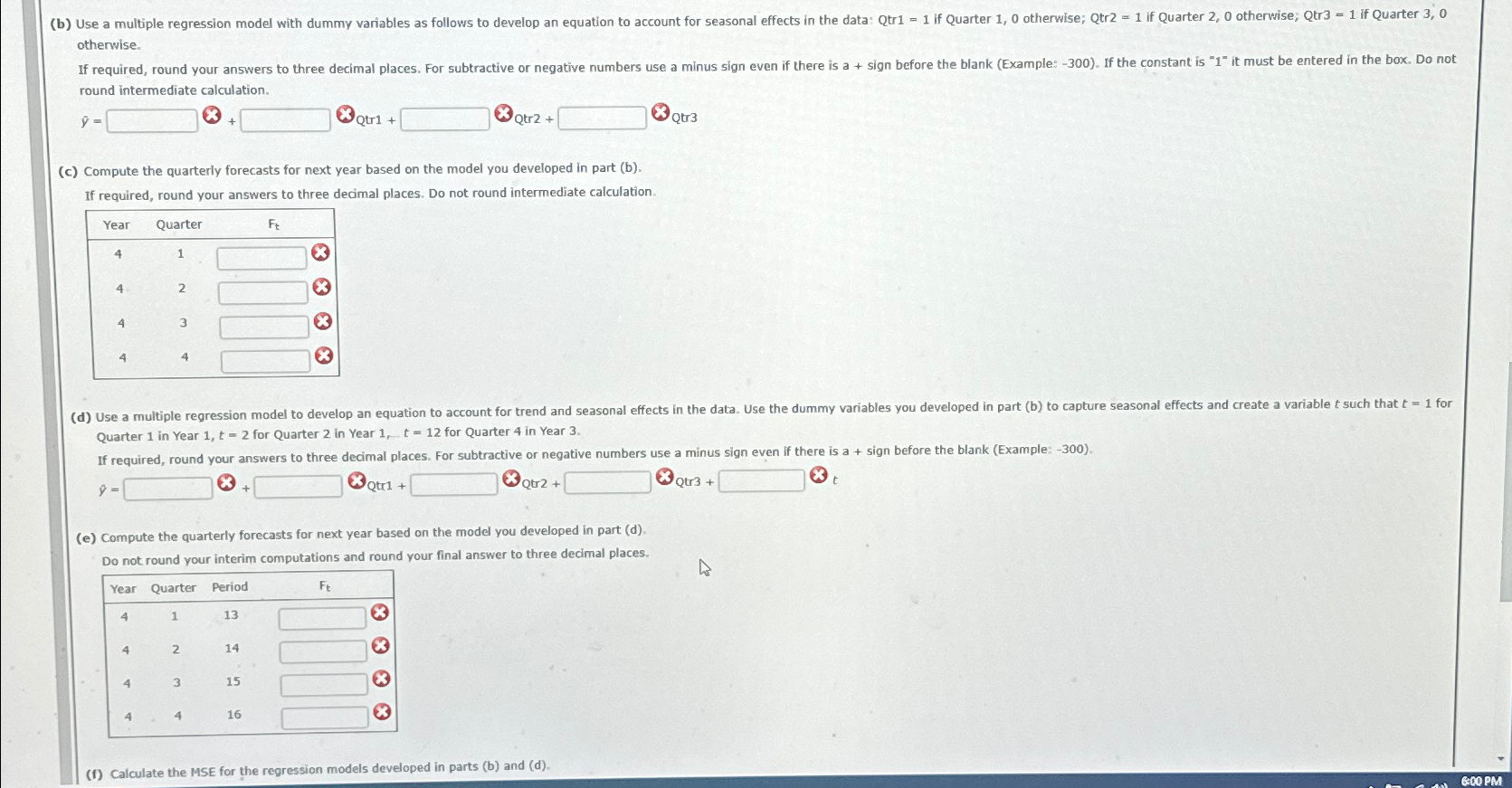 otherwise. round intermediate | Chegg.com