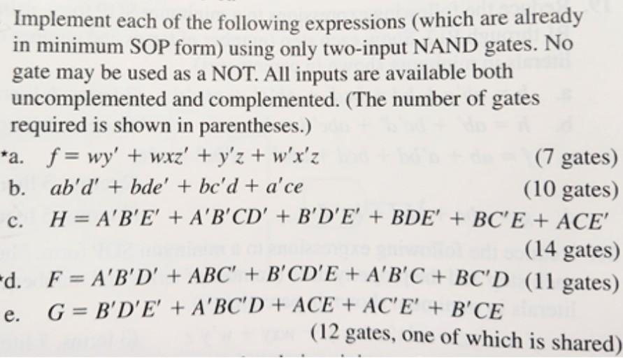 Solved Implement each of the following expressions (which | Chegg.com