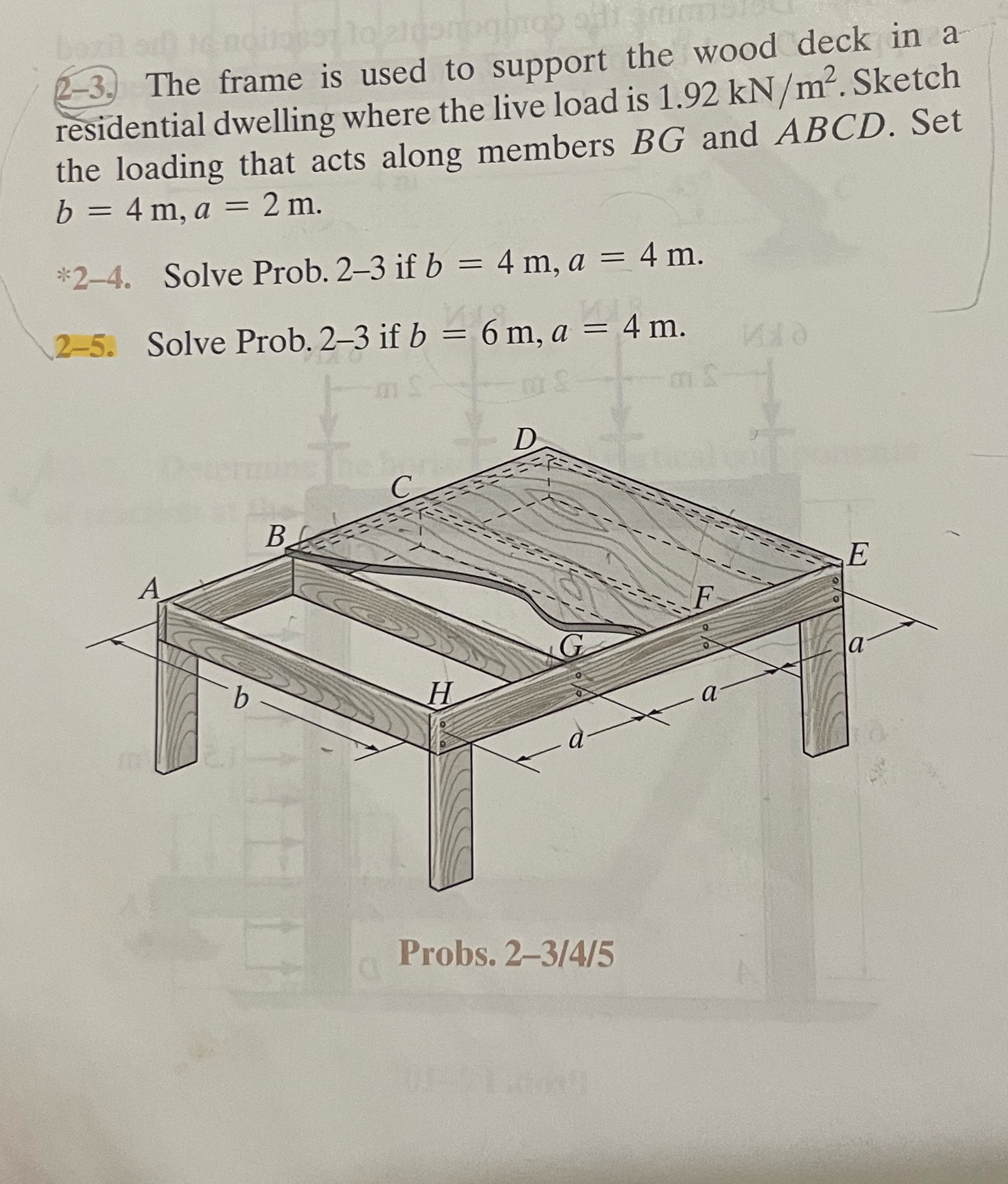 Solved The frame is used to support the wood deck in | Chegg.com