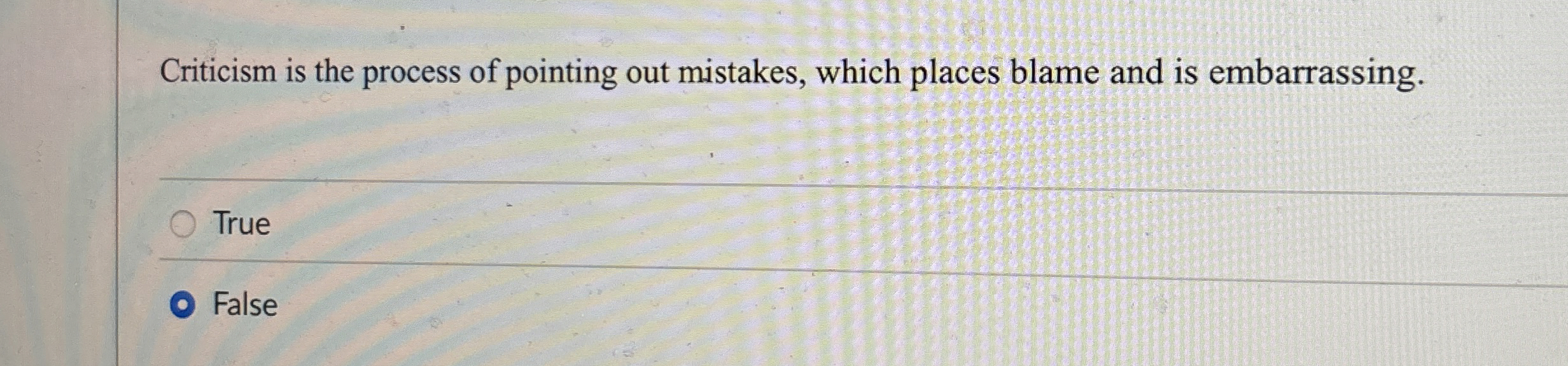 Solved Criticism is the process of pointing out mistakes, | Chegg.com