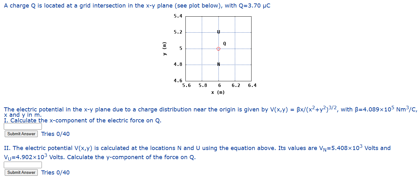 Solved A charge Q is ﻿located at ﻿a grid intersection in | Chegg.com