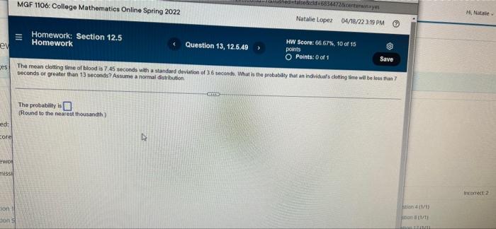 Solved MGF 1106: College Mathematics Online Spring 2022 | Chegg.com