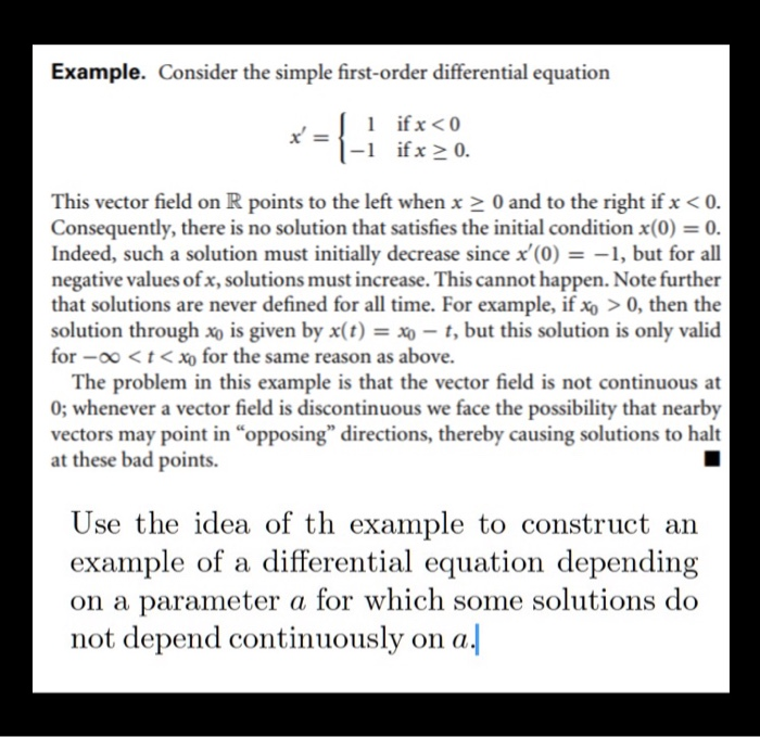 Solved Example. Consider the simple first-order differential | Chegg.com