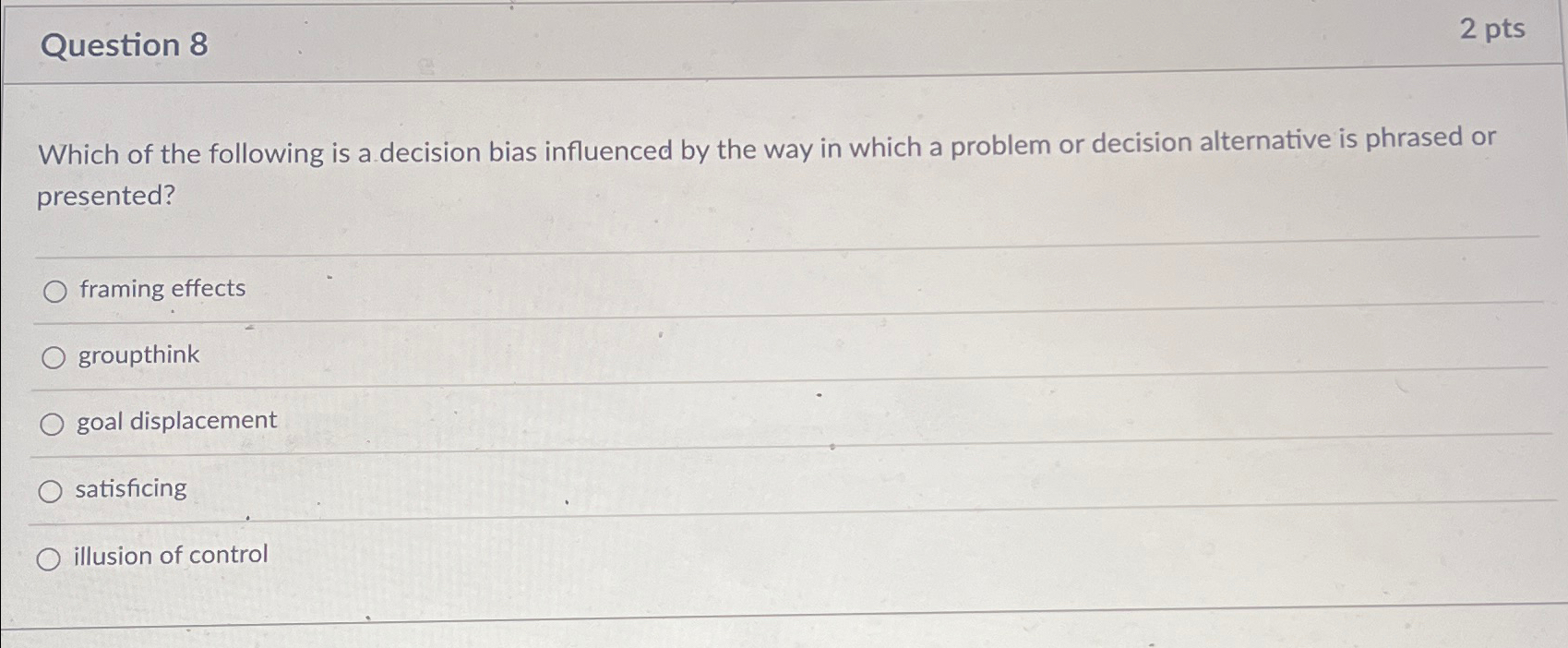 Solved Question 82 ﻿ptsWhich of the following is a decision | Chegg.com
