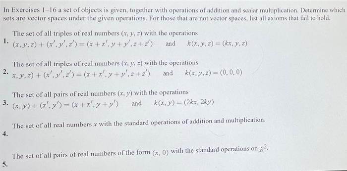 Solved In Exercises 1-16 a set of objects is given, together | Chegg.com