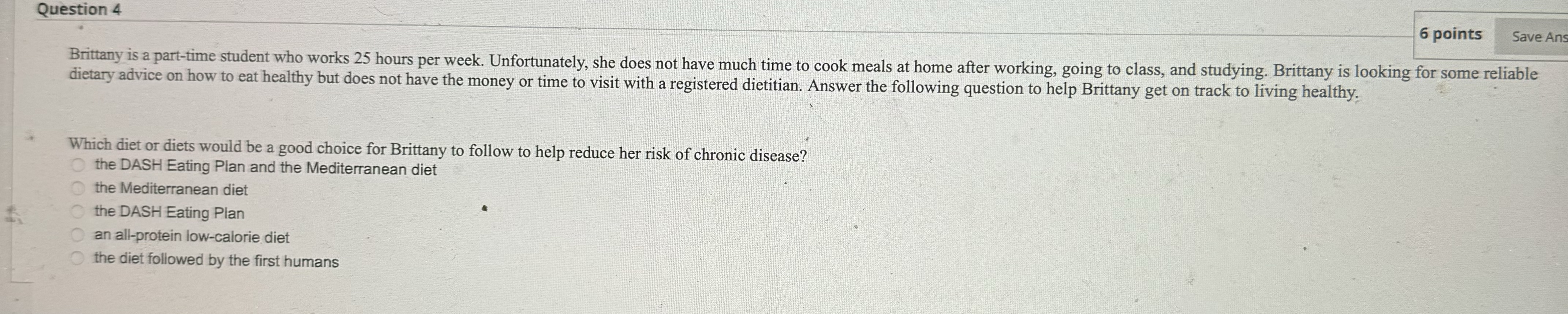 Solved Question 46 ﻿pointsBrittany is a part-time student | Chegg.com