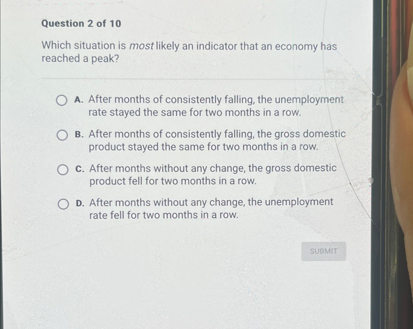 Solved Question 2 ﻿of 10Which situation is most likely an | Chegg.com