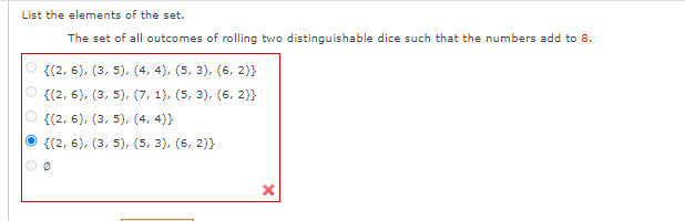 Solved List the elements of the set.The set of all outcomes | Chegg.com