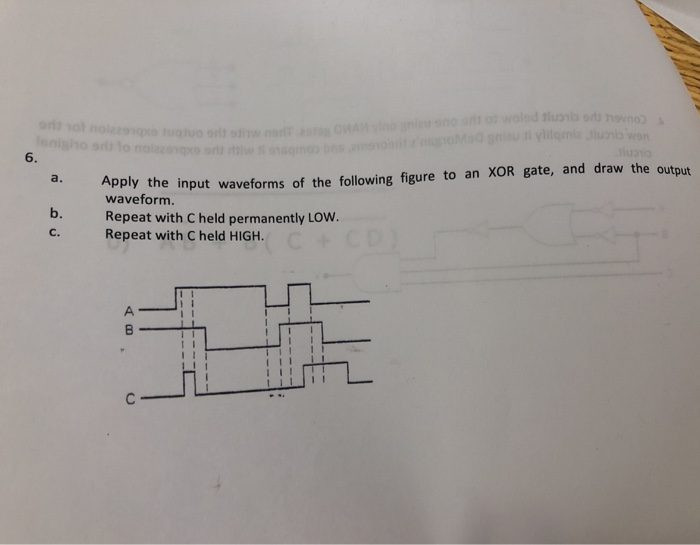 Solved E Apply The Input Waveforms Of The Following Figure