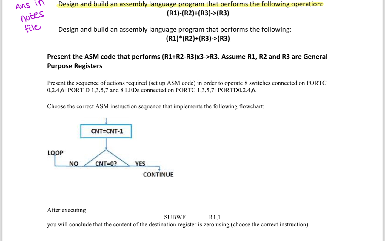 Solved Ans in Design and build an assembly language program | Chegg.com