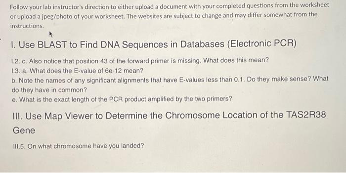 Solved 1. Use BLAST to Find DNA Sequences in Databases | Chegg.com