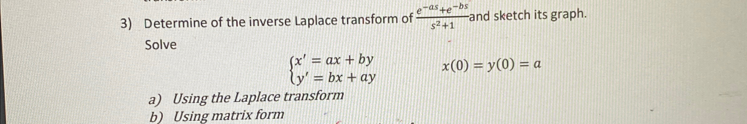 Determine of the inverse Laplace transform of | Chegg.com