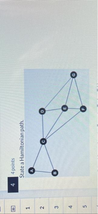 Solved 44 points State a Hamiltonian path. 1 2 3 4 5 | Chegg.com
