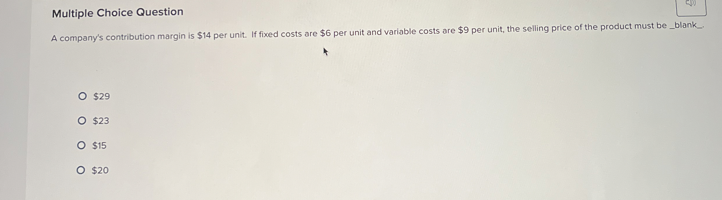 Solved Multiple Choice QuestionA company's contribution | Chegg.com