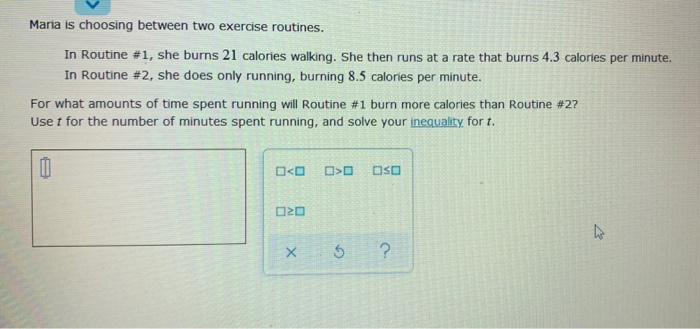 Solved Maria is choosing between two exercise routines. In | Chegg.com