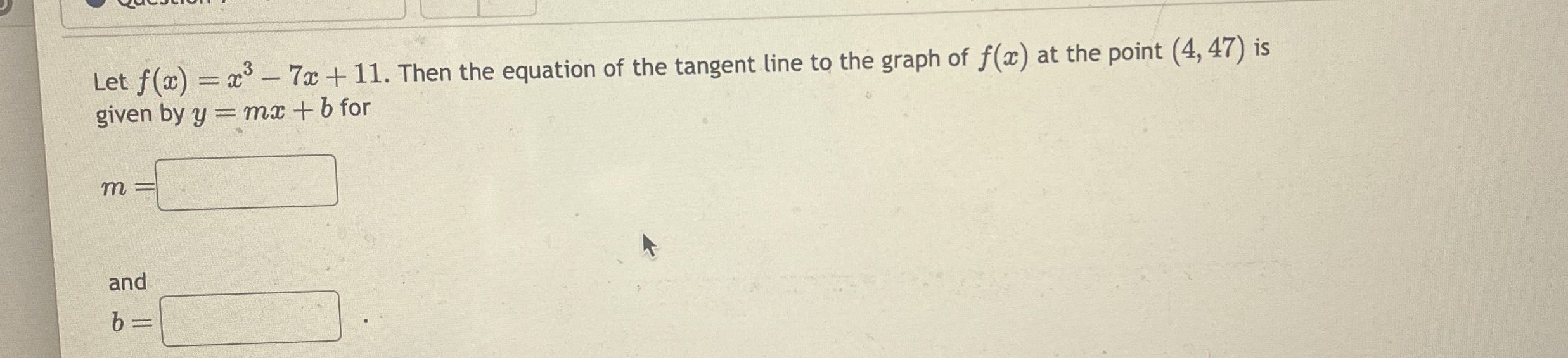 Solved Let F X X3 7x 11 ﻿then The Equation Of The Tangent
