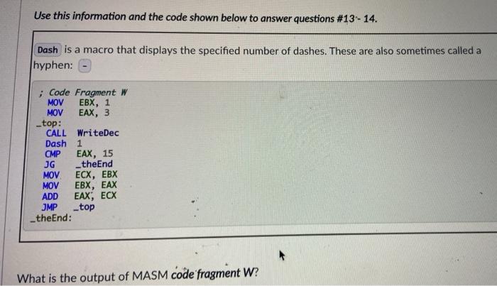 Solved Use this information and the code shown below to | Chegg.com
