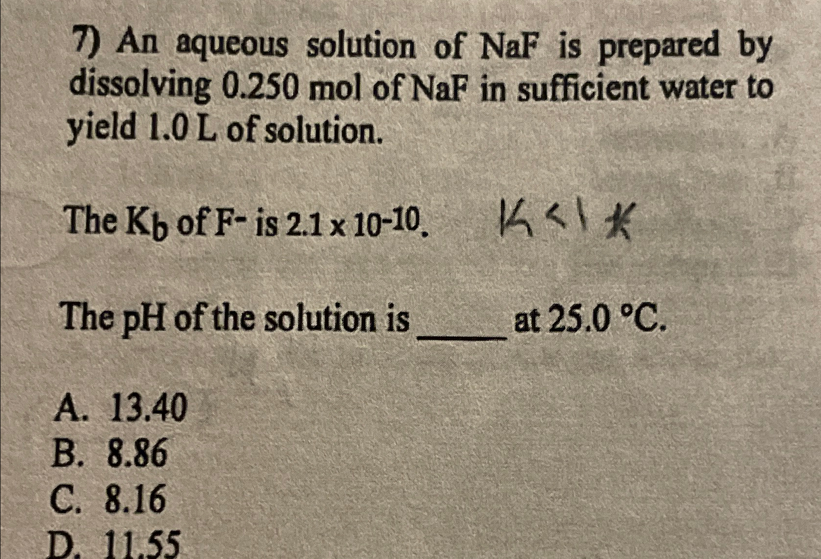 Solved An aqueous solution of NaF is prepared by dissolving | Chegg.com