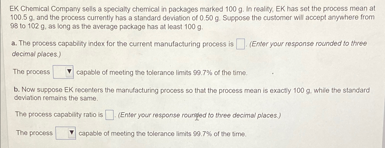 Solved EK Chemical Company sells a specialty chemical in | Chegg.com