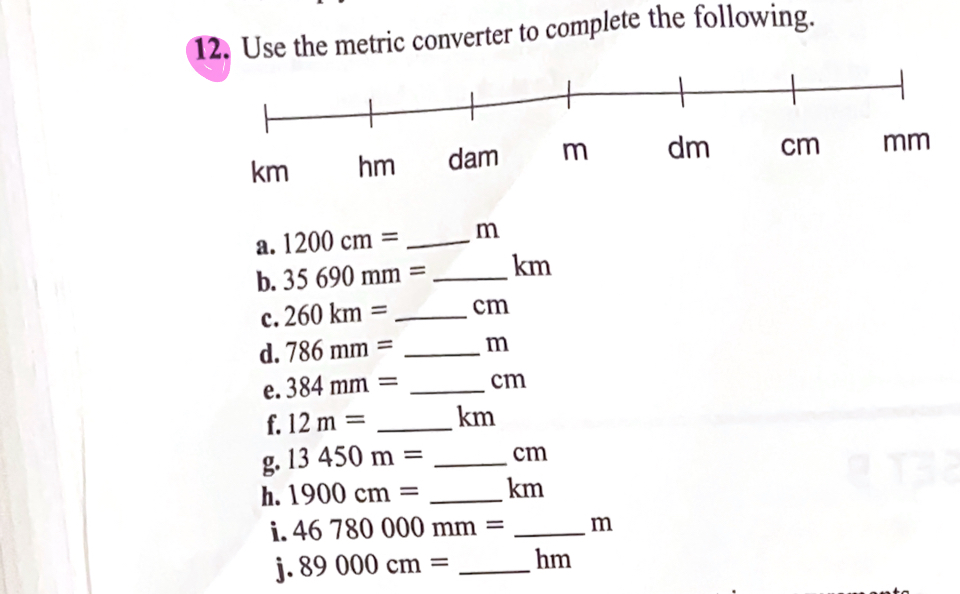 Solved Use the metric converter to complete the | Chegg.com