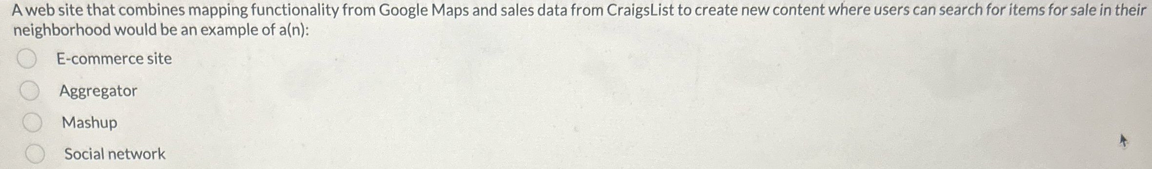 Solved A web site that combines mapping functionality from | Chegg.com
