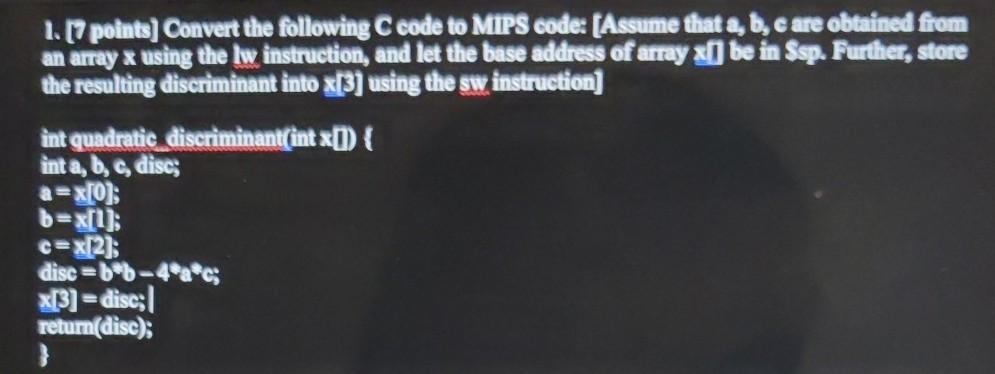 Solved 1.17 points) Convert the following code to MIPS code: | Chegg.com