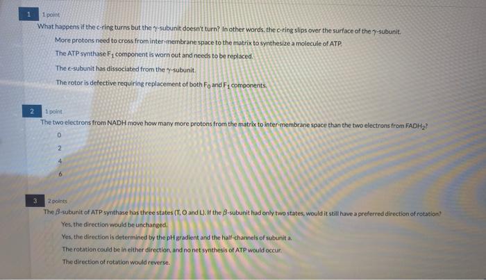 Solved What happens if the c-ring turns but the γ-subunit | Chegg.com