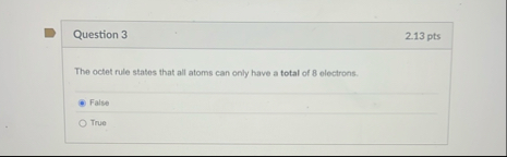 Solved Question 32.13 ﻿ptsThe octet rule states that all | Chegg.com