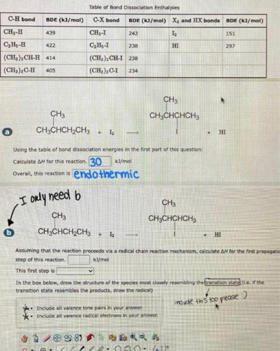 Solved Please include all parts of part b (delta H, first | Chegg.com