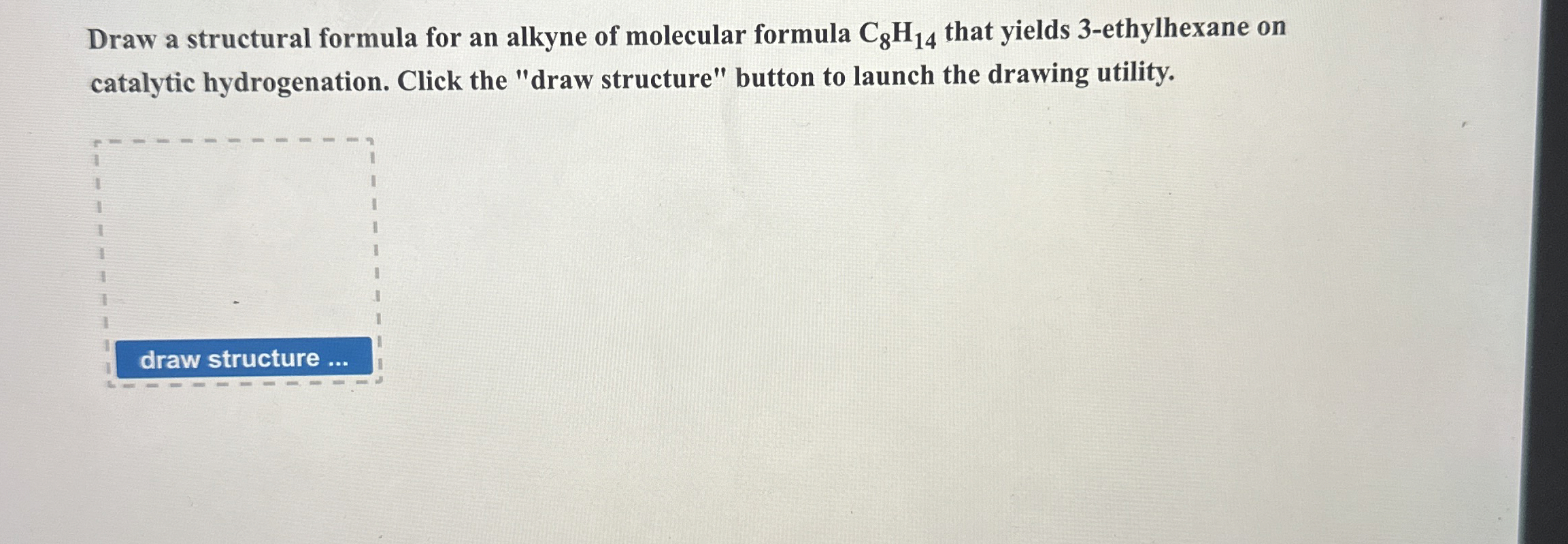 Solved Draw a structural formula for an alkyne of molecular | Chegg.com