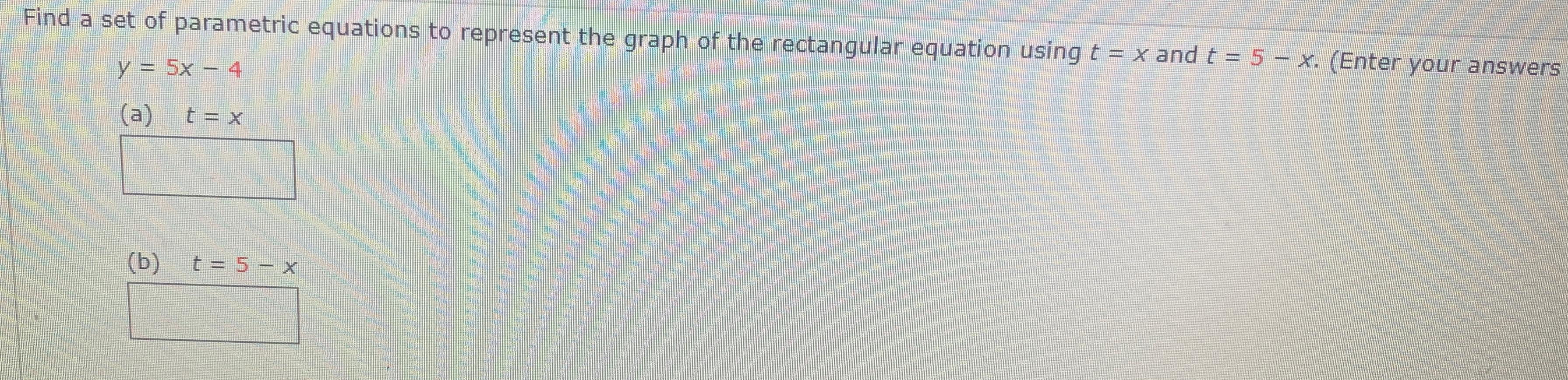 Solved Find a set of parametric equations to represent the | Chegg.com