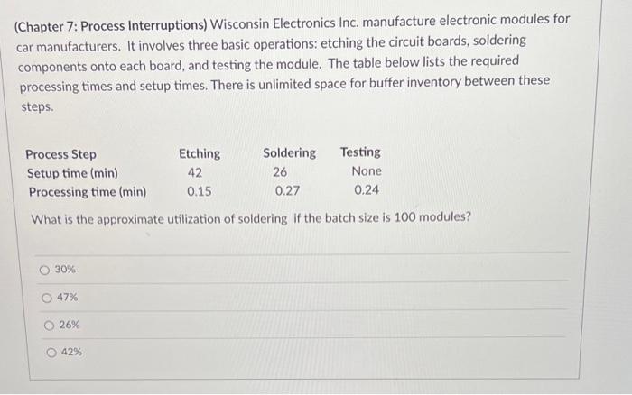 Solved (Chapter 7: Process Interruptions) Wisconsin | Chegg.com