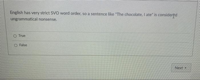 English has very strict SVO word order, so a sentence | Chegg.com