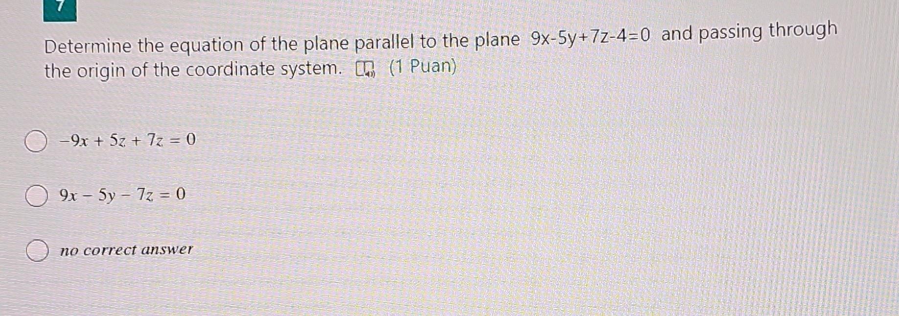 Solved Determine the equation of the plane parallel to the | Chegg.com